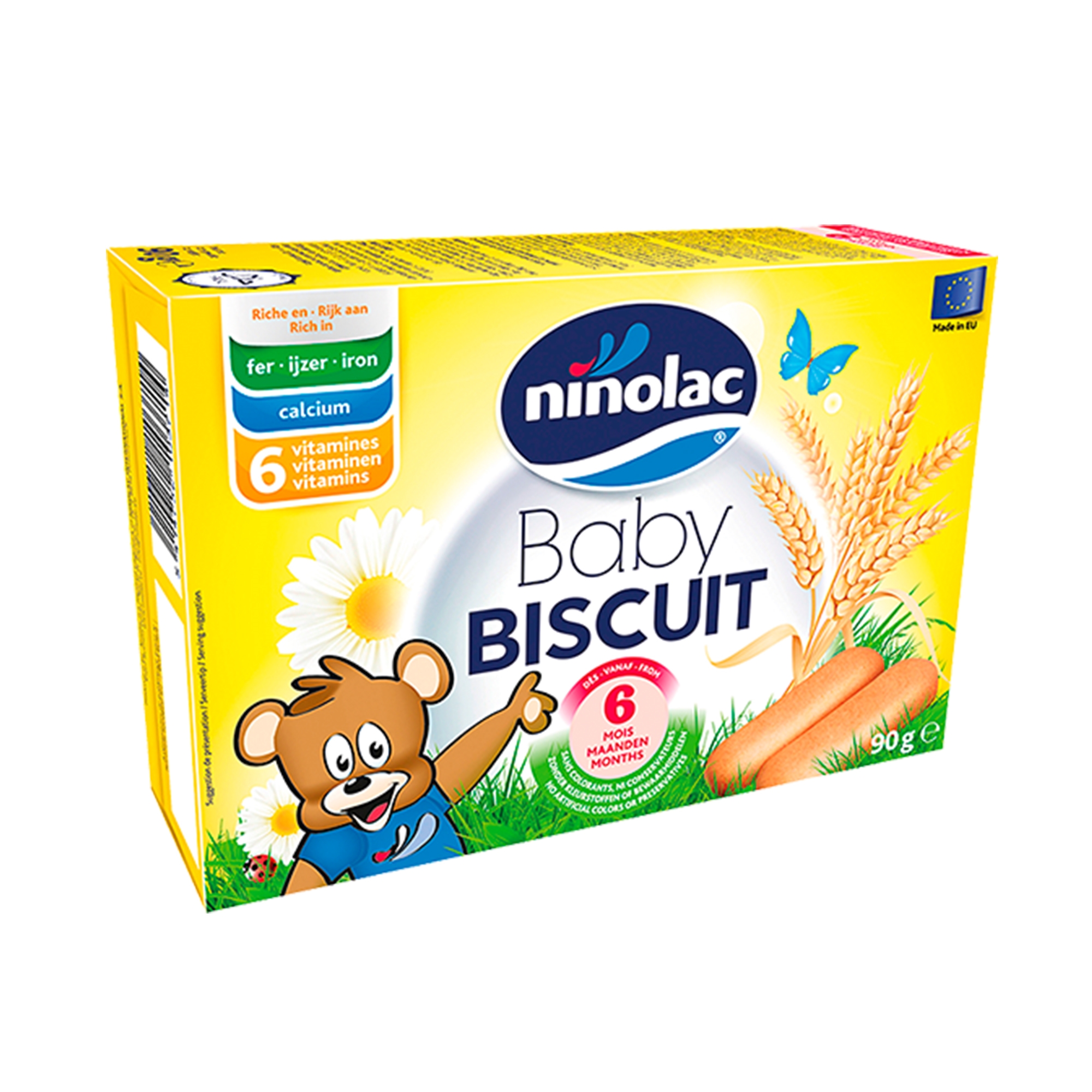 jucarii :: Biscuiti pentru copii, ninolac, 6 luni+, 90g
